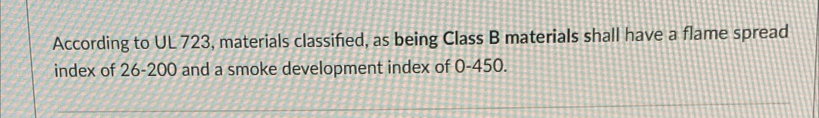 Solved According to UL 723 , ﻿materials classified, as being | Chegg.com