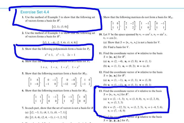 Solved Exercise Set 4.2 1. Use Theorem 4.2.1 to determine | Chegg.com