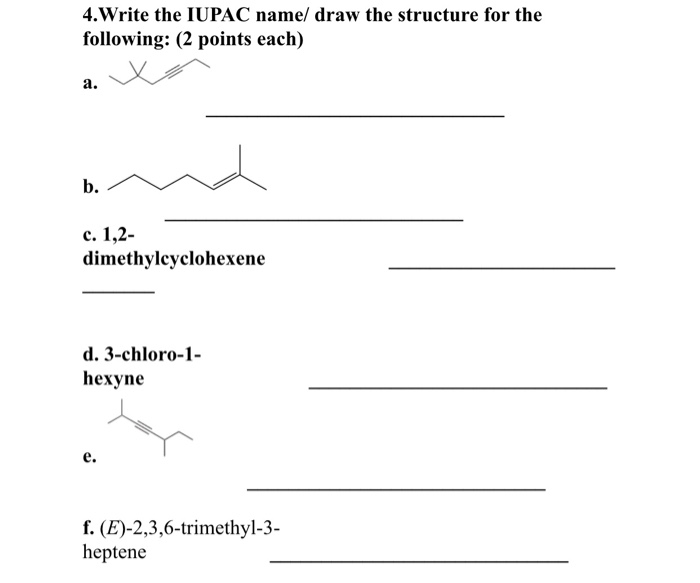 Solved Write The Iupac Name Or Draw The Structure Chegg Com | My XXX Hot Girl