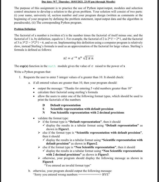 Solved Due date: W7 Thursday: 18/03/2021. 23:55 pm (through | Chegg.com
