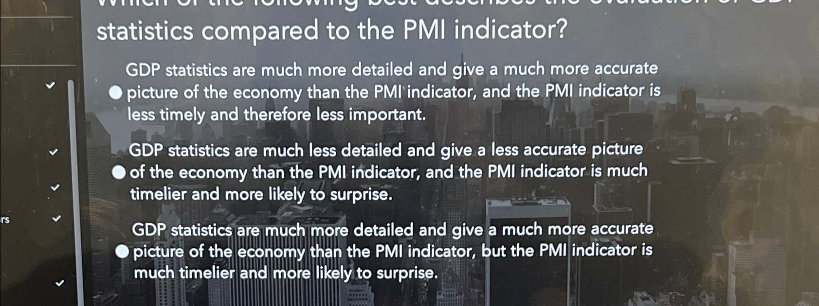 Solved statistics compared to the PMI indicator?GDP | Chegg.com