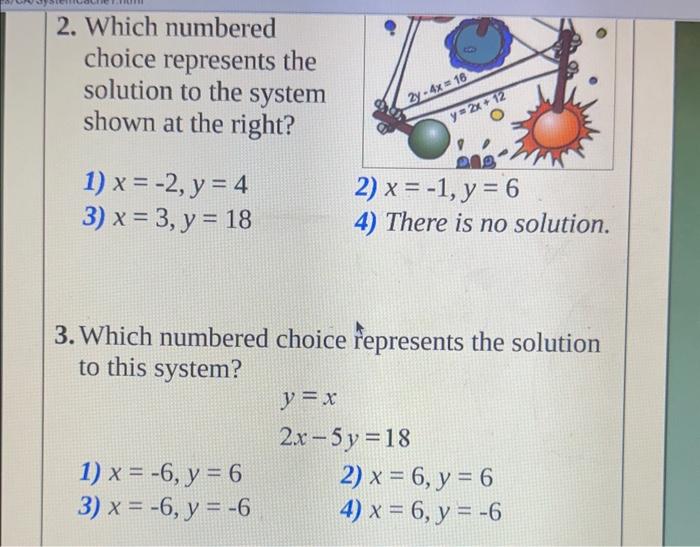 Solved 1. Which numbered choice represents the solution to | Chegg.com