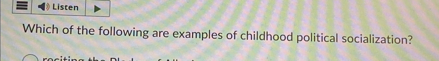 Solved ListenWhich of the following are examples of | Chegg.com