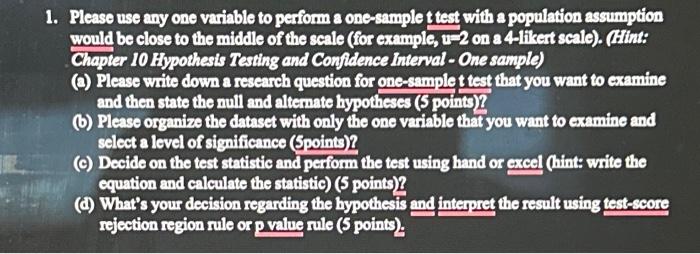 Solved 1. Please use any one variable to perform a | Chegg.com