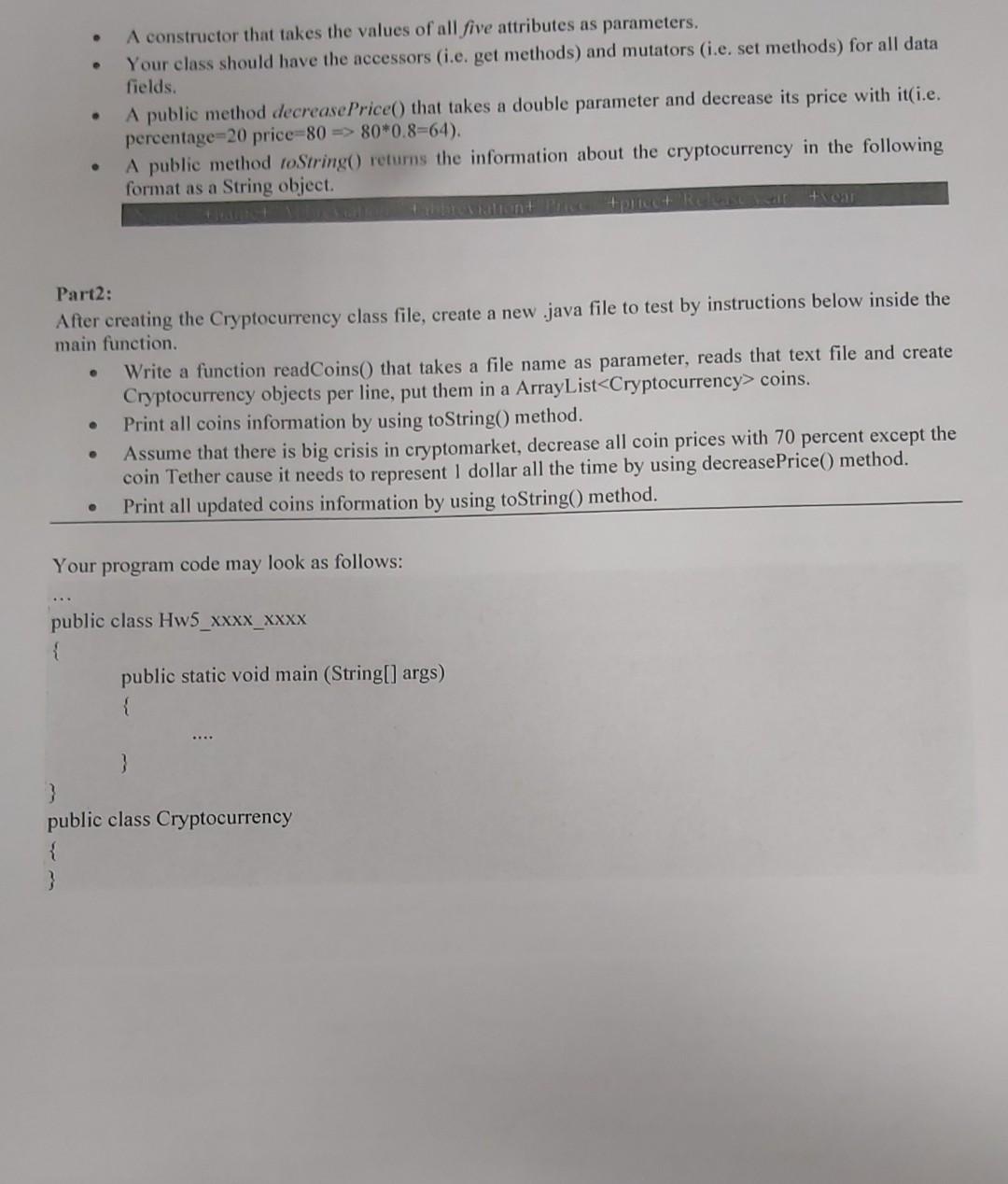 Partl: - Create a class Probleml with a main method, | Chegg.com