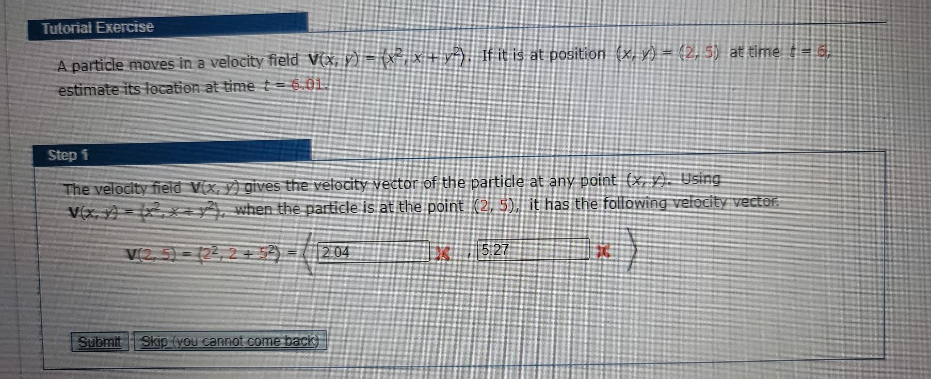Solved Tutorial Exercise A particle moves in a velocity | Chegg.com