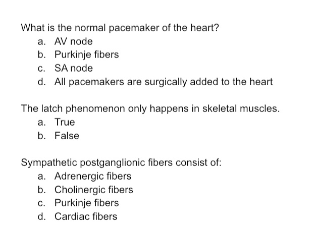 Solved What is the normal pacemaker of the heart?a. ﻿AV | Chegg.com
