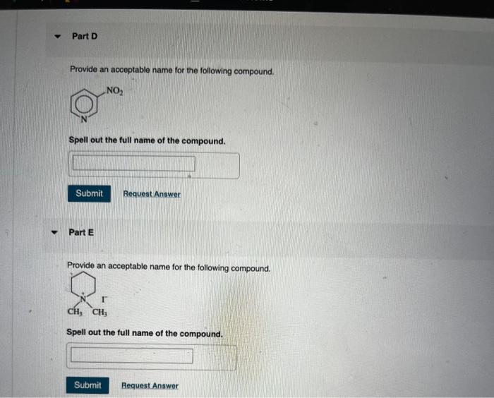 Solved Provide an acceptable name for the following | Chegg.com