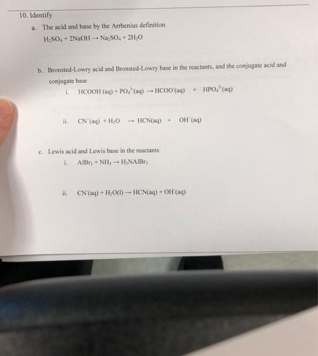 Solved H2SO4+2NaOH→Na2SO4+2H2O b. Bronsted-Lowry acid and | Chegg.com