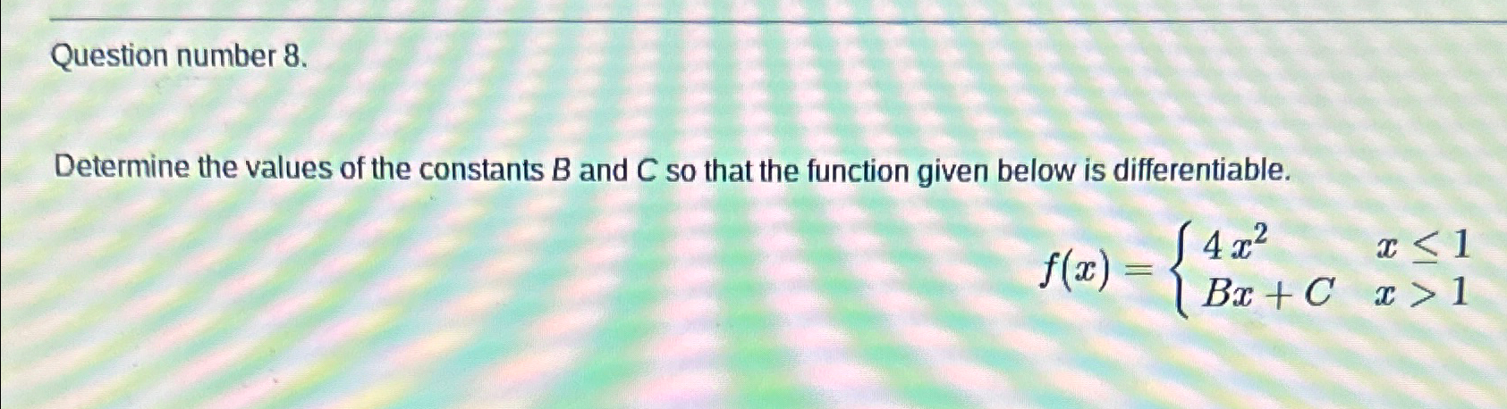 Solved Question number 8.Determine the values of the | Chegg.com