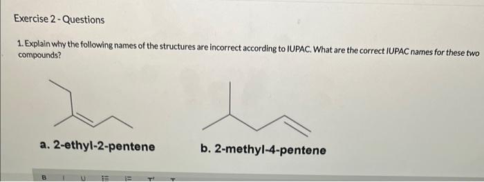 Solved Exercise 2 - Questions 1. Explain why the following | Chegg.com