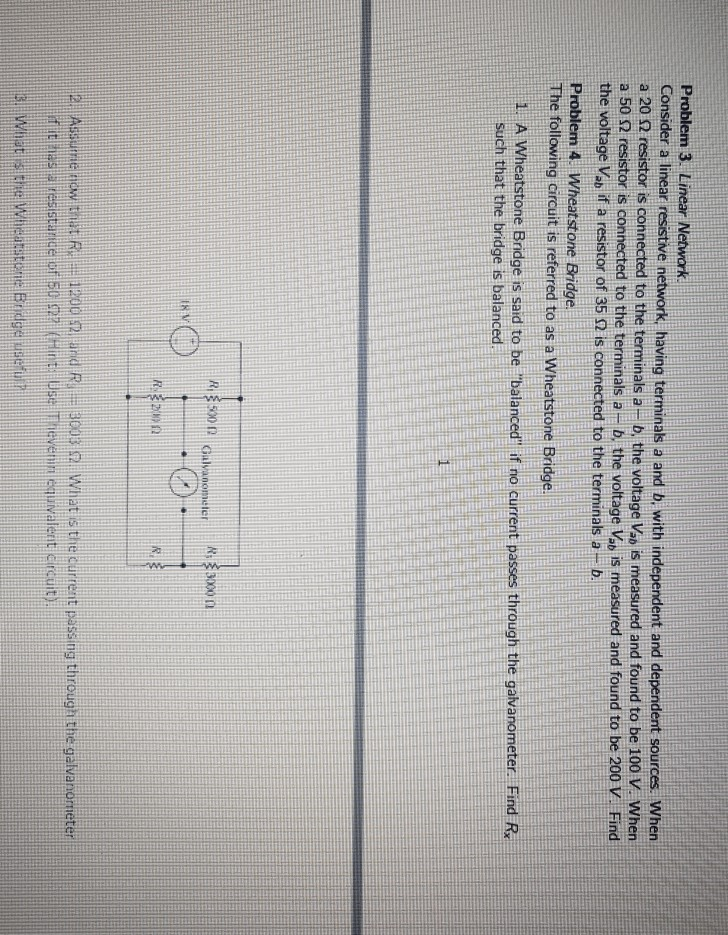 Solved Problem 3. Linear Network Consider a linear resistive | Chegg.com Solved Problem 3. Linear Network Consider a linear resistive | Chegg.com