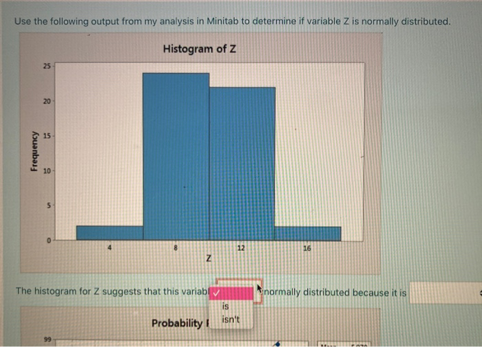 Solved Use the following output from my analysis in Minitab | Chegg.com