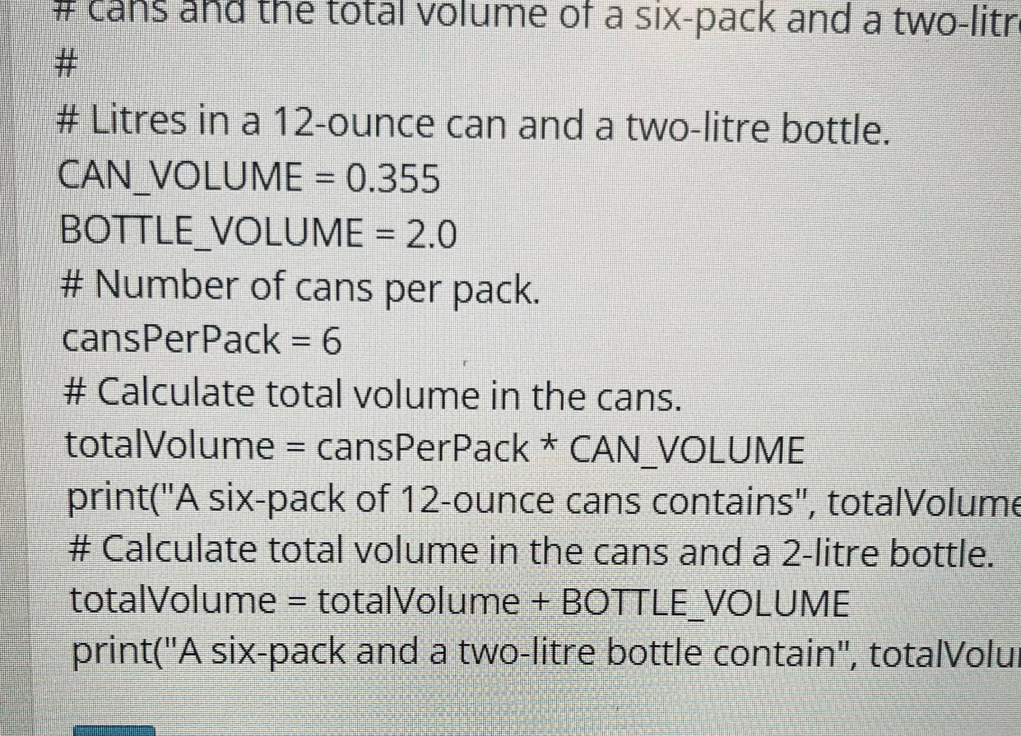 Solved # cans and the total volume of a six-pack and a | Chegg.com
