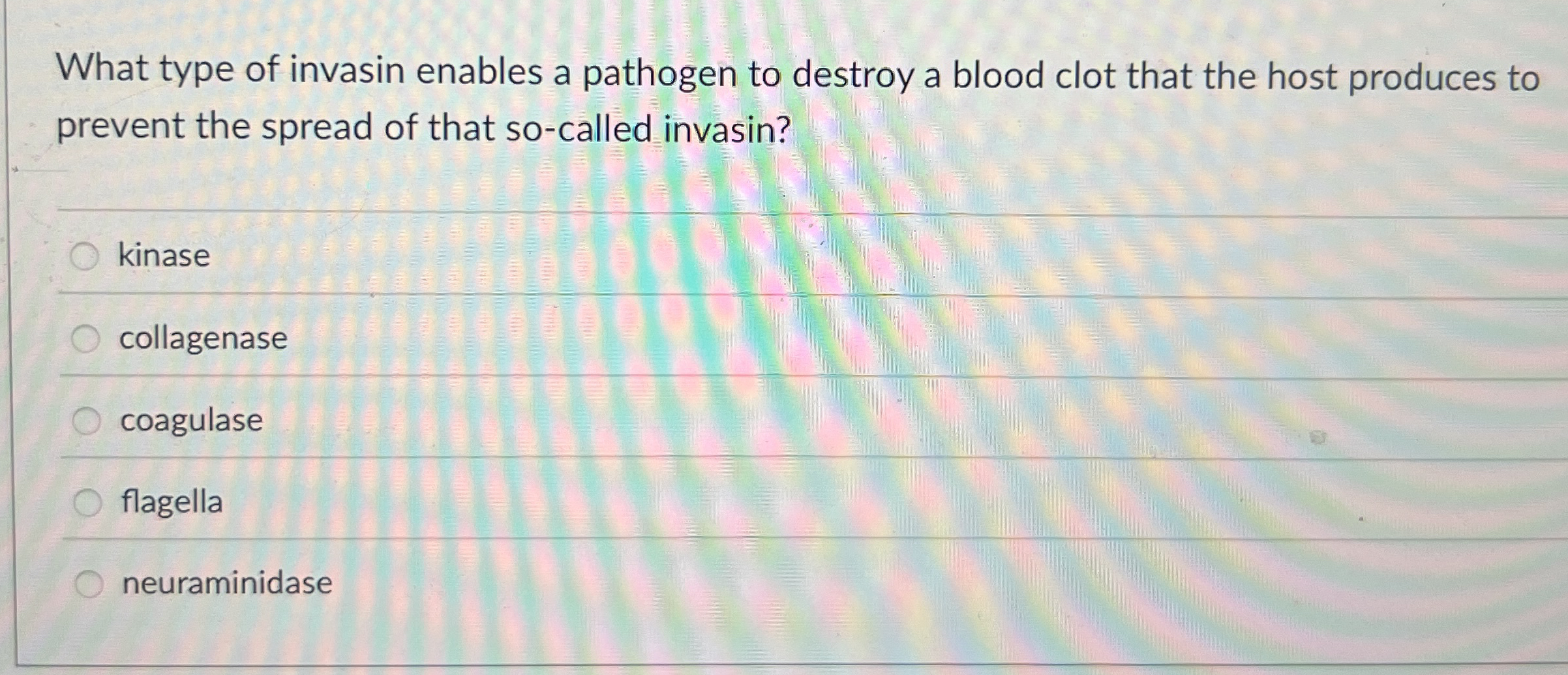 Solved What type of invasin enables a pathogen to destroy a | Chegg.com