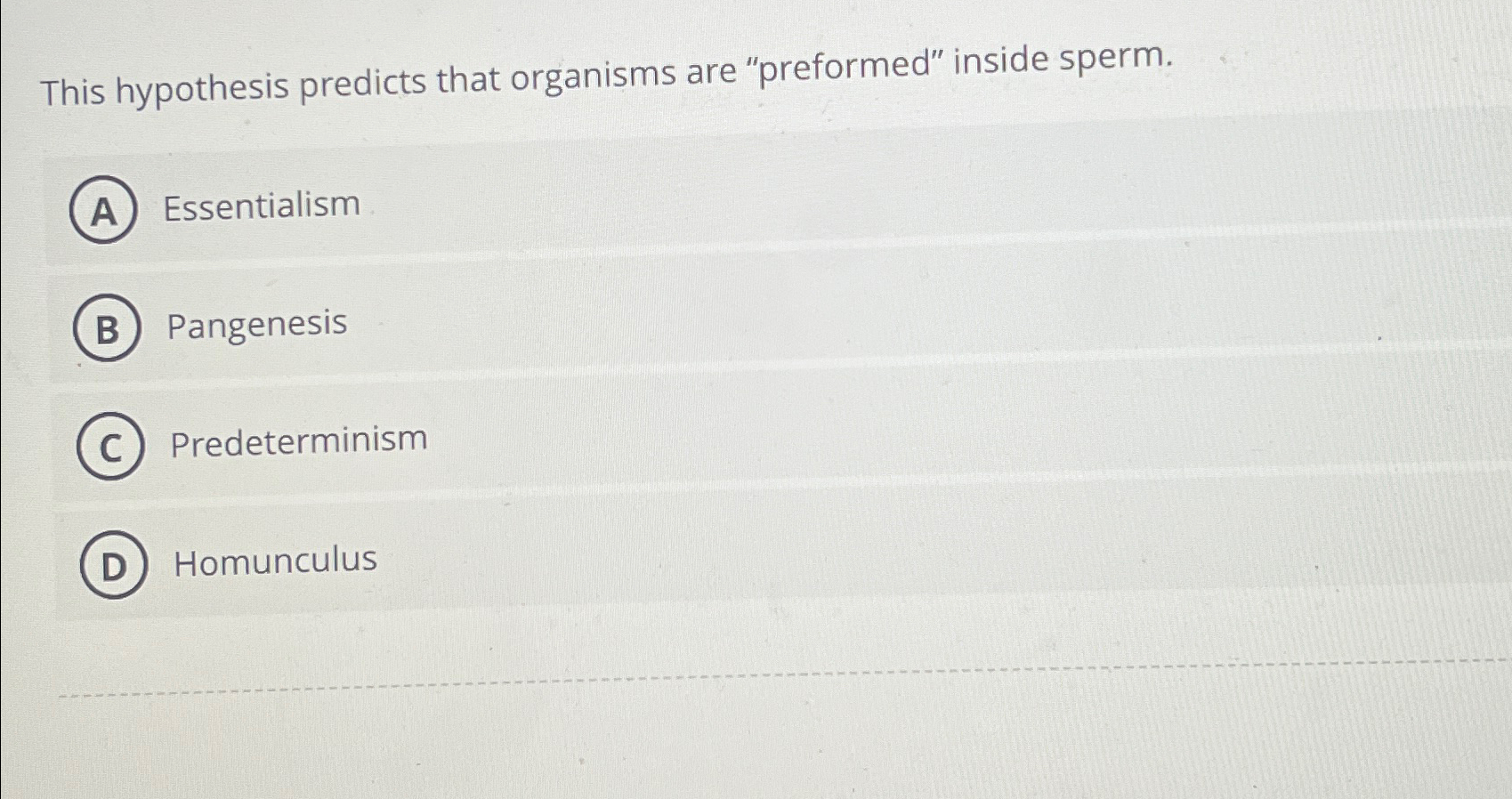 Solved This hypothesis predicts that organisms are | Chegg.com