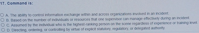 Solved Command is:A. ﻿The ability to control information | Chegg.com