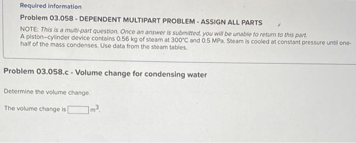 Solved Required information Problem 03.058 - DEPENDENT | Chegg.com