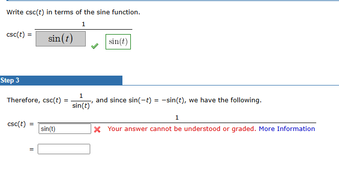 Solved Write csc(t) in ﻿terms of ﻿the sine | Chegg.com