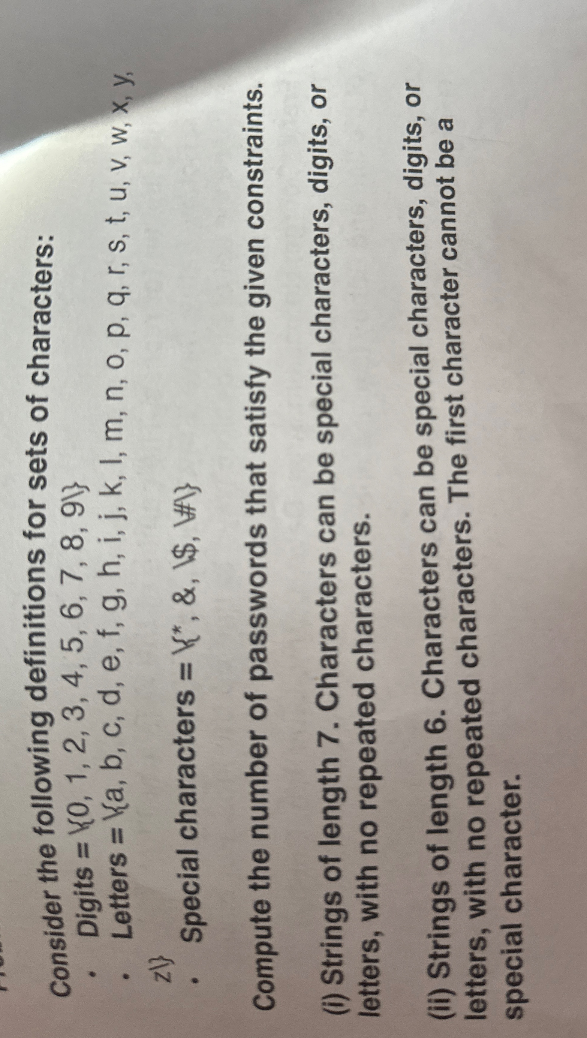 Solved by an EXPERT Consider the following definitions for sets of | Chegg.com