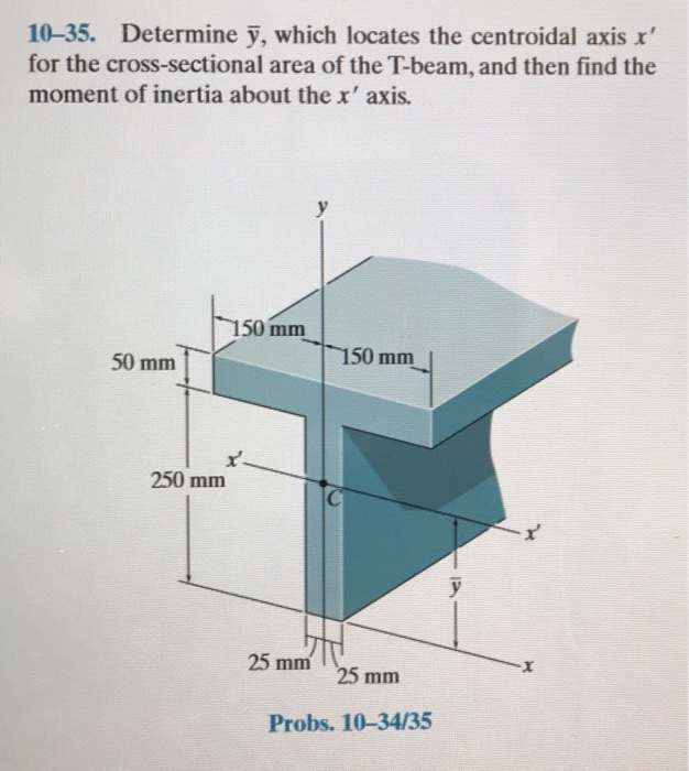 Solved 10–35. Determine y, which locates the centroidal axis | Chegg.com