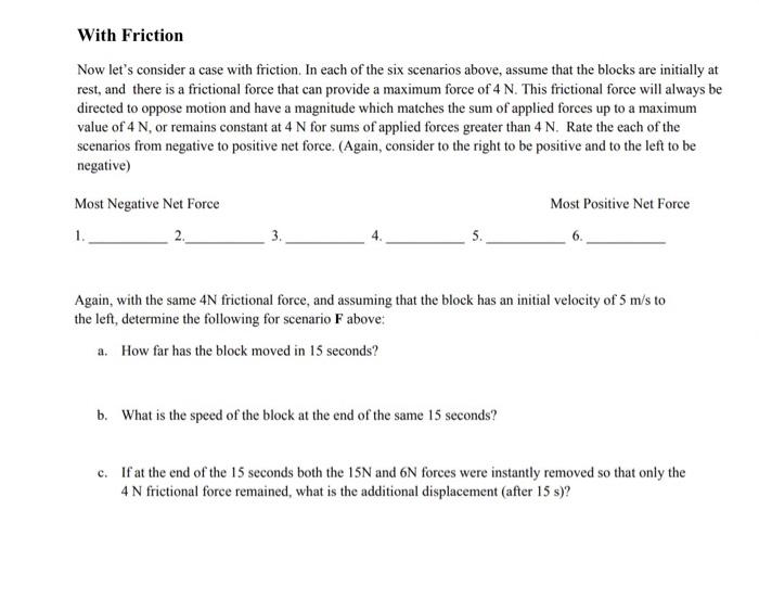 Solved Now let's consider a case with friction. In each of | Chegg.com