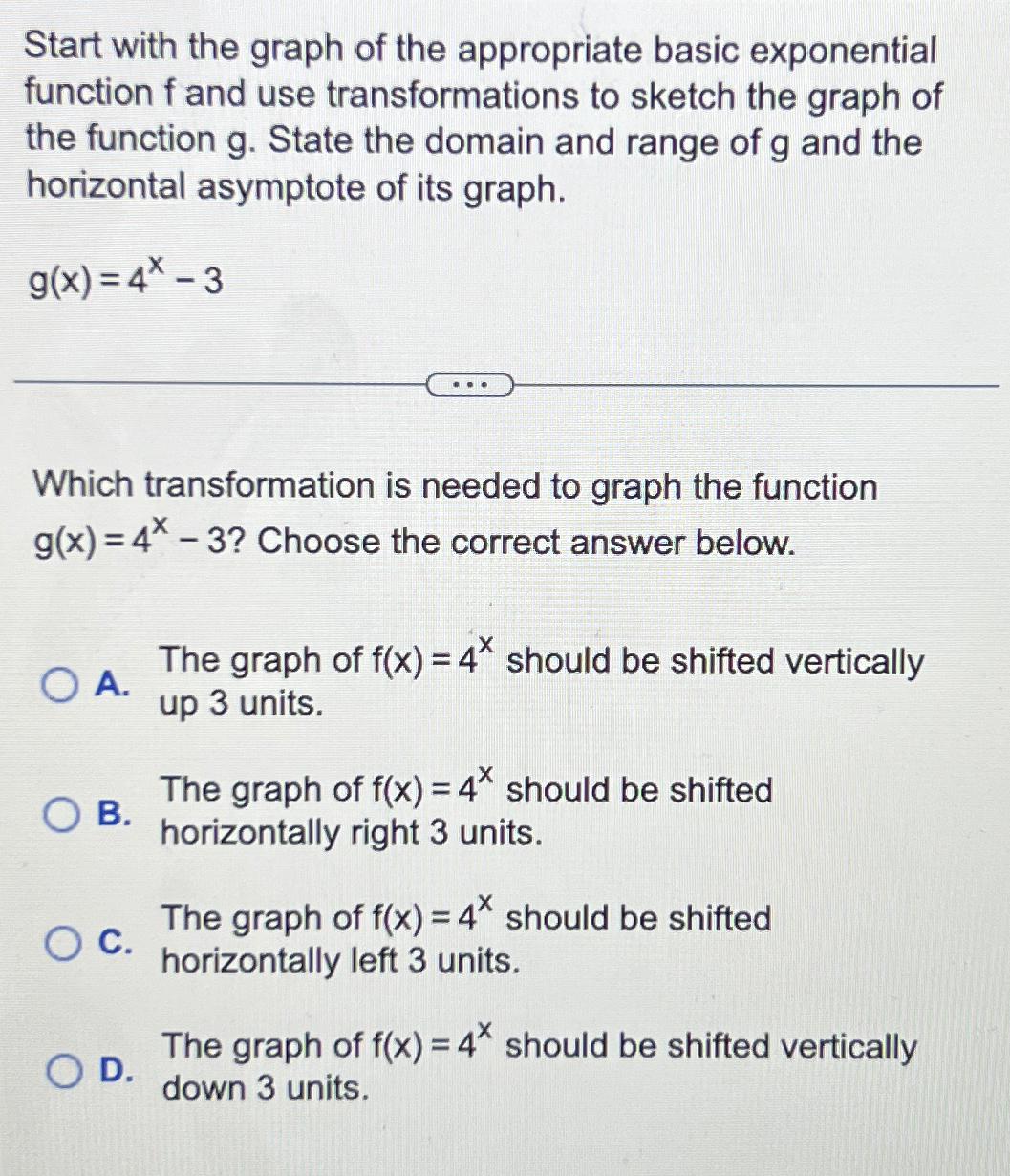 Solved Start with the graph of the appropriate basic | Chegg.com