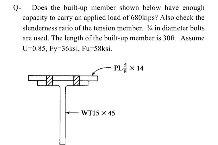 Solved Q- Does the built-up member shown below have enough | Chegg.com