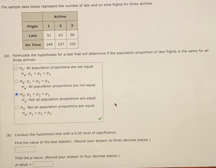 Solved The sample data below represent the number of late | Chegg.com