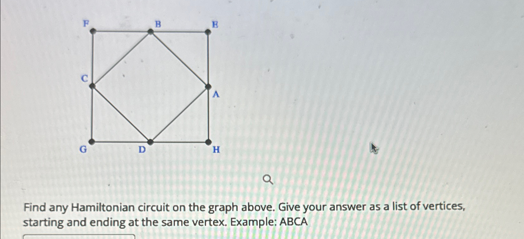 Solved Find any Hamiltonian circuit on the graph above. Give | Chegg.com