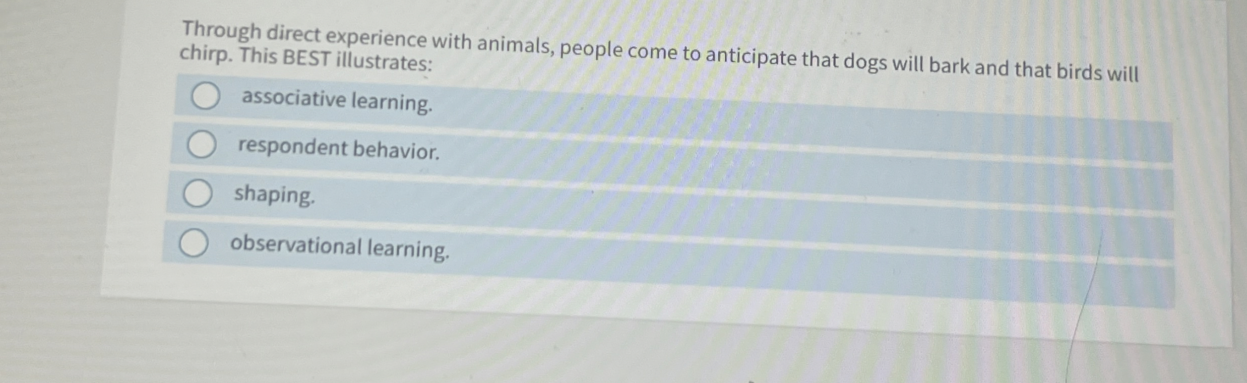 Solved Through direct experience with animals, people come | Chegg.com