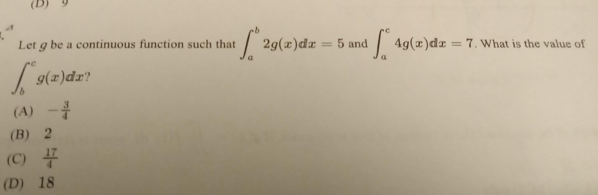 Solved Let g be a continuous function such that ∫ab2g(x)dx=5 | Chegg.com