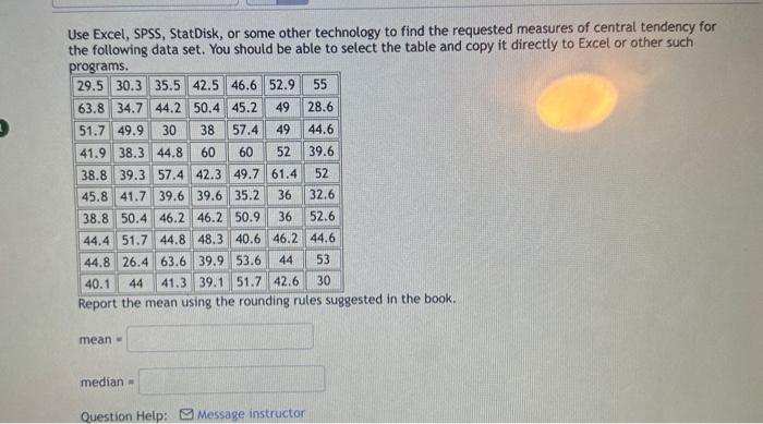 Solved Use Excel, SPSS, StatDisk, or some other technology | Chegg.com