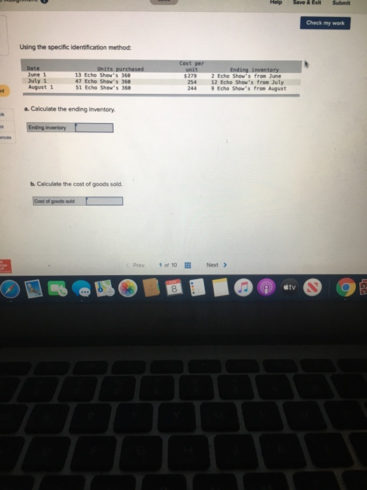 Solved Help Save & Exit Submit Check my work Using the | Chegg.com