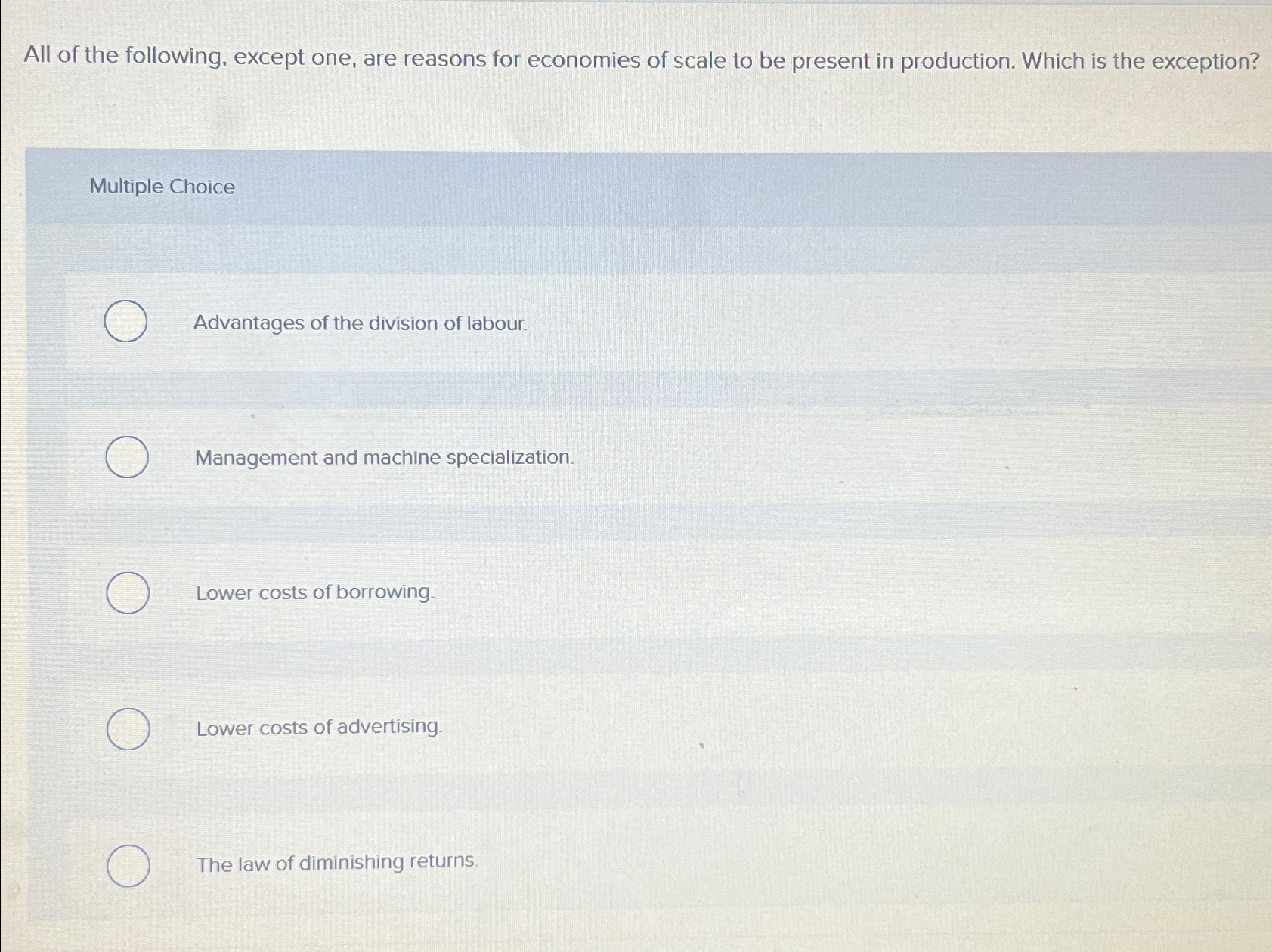 Solved All of the following, except one, are reasons for | Chegg.com