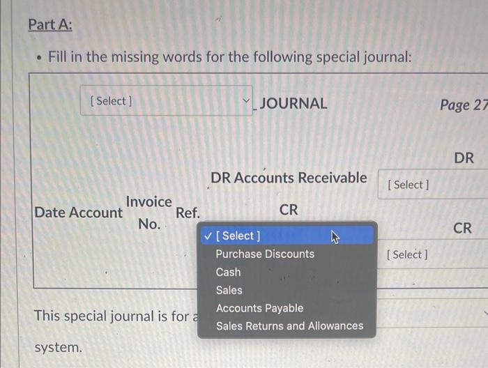 Solved JOURNAL Page 27 DR DR Accounts Receivable Date | Chegg.com