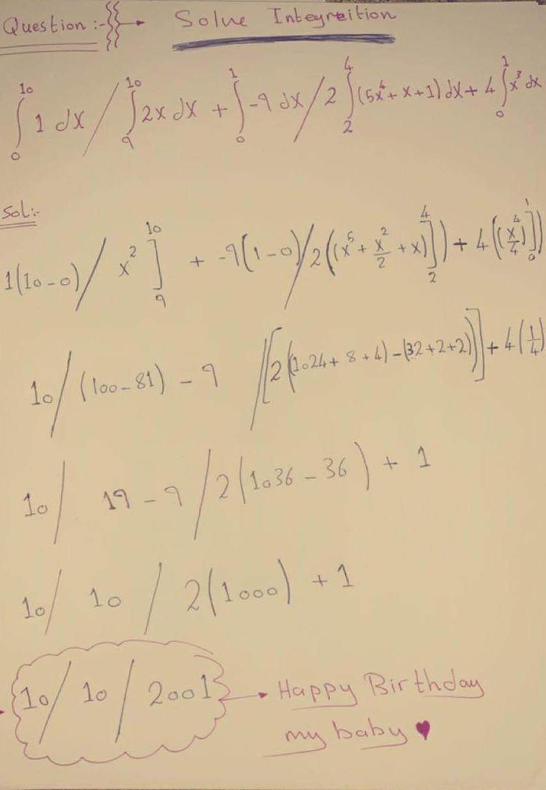 Solved i need 3 integrals can be equal my birthday = | Chegg.com