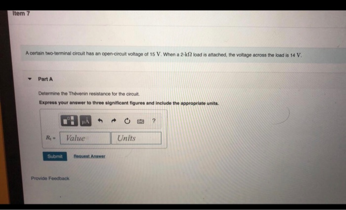 Solved Item 7 A certain two-terminal circuit has an | Chegg.com