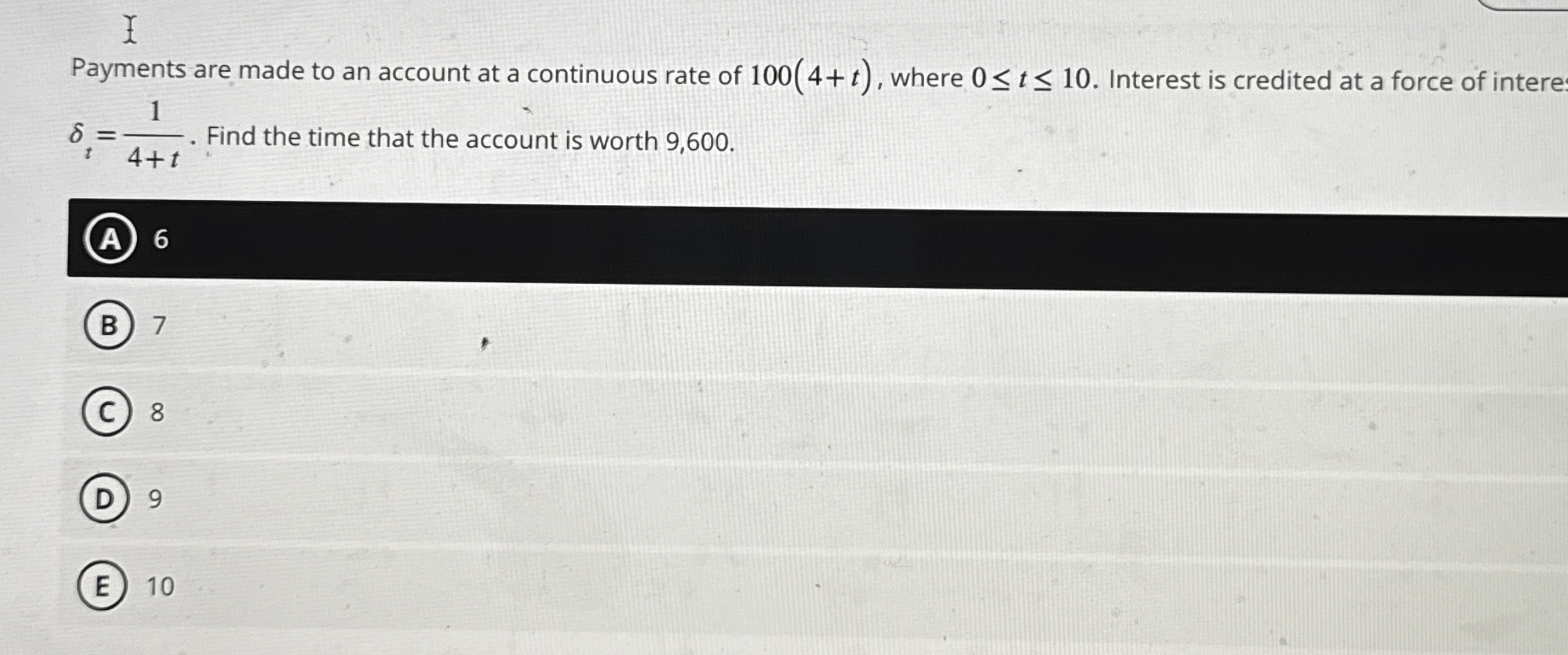 Solved Payments are made to an account at a continuous rate | Chegg.com