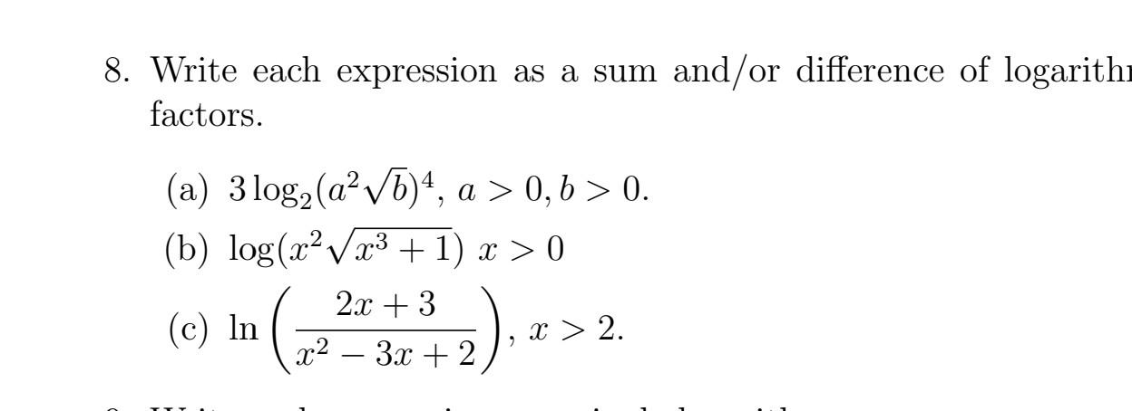 Solved B Write Each As An Expression Of The Sum Or Diff