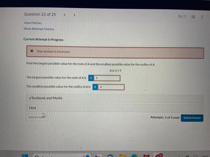 Solved Find the largest possible value for the rank of A and | Chegg.com