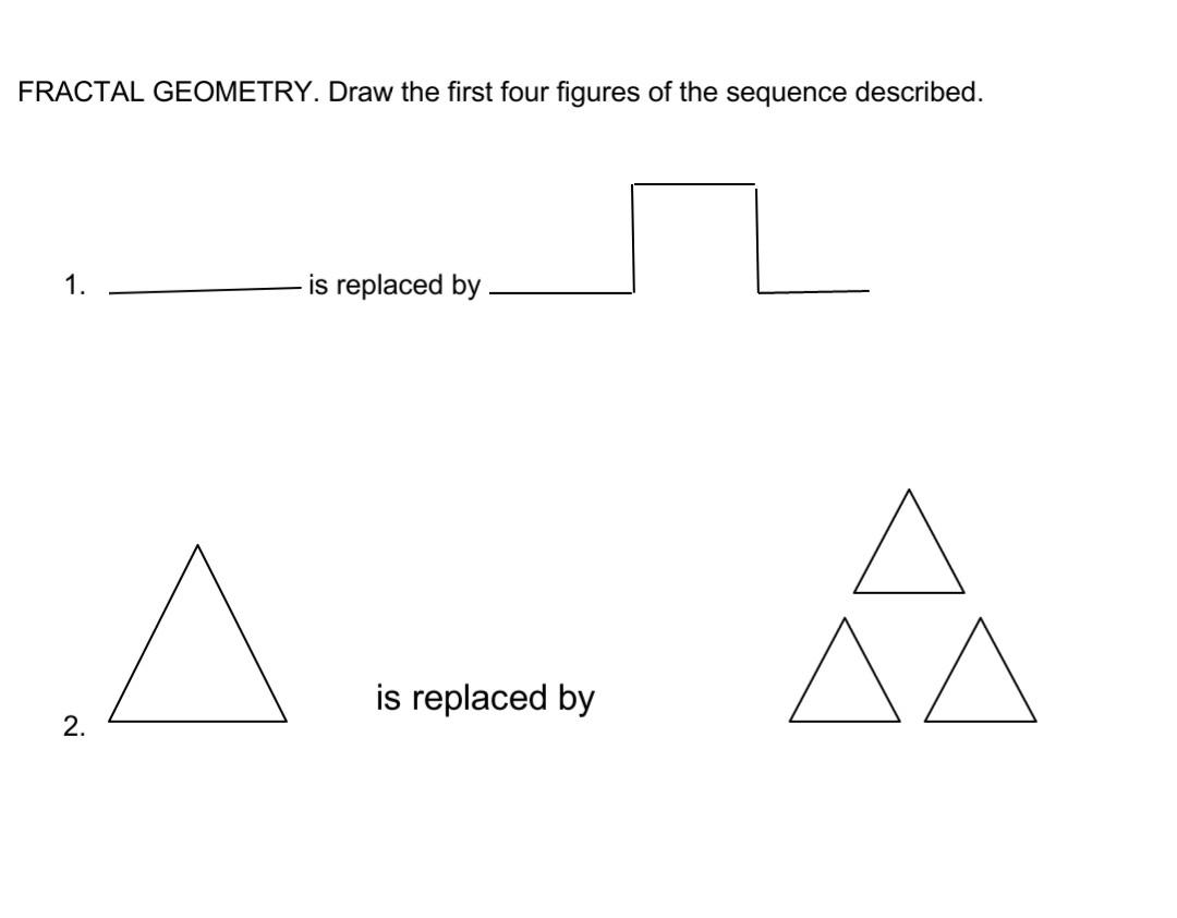Solved FRACTAL GEOMETRY. Draw the first four figures of the | Chegg.com