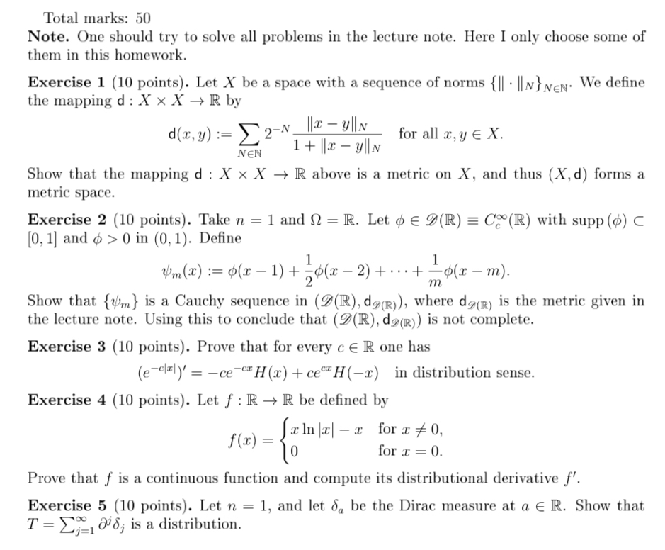 Solved Total marks: 50Note. One should try to solve all | Chegg.com