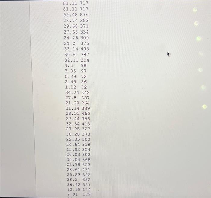 Compute the requested quantities from the data in the | Chegg.com