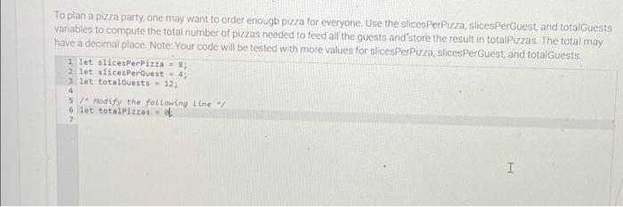 Solved To plan a pizza party, one may want to order enough | Chegg.com