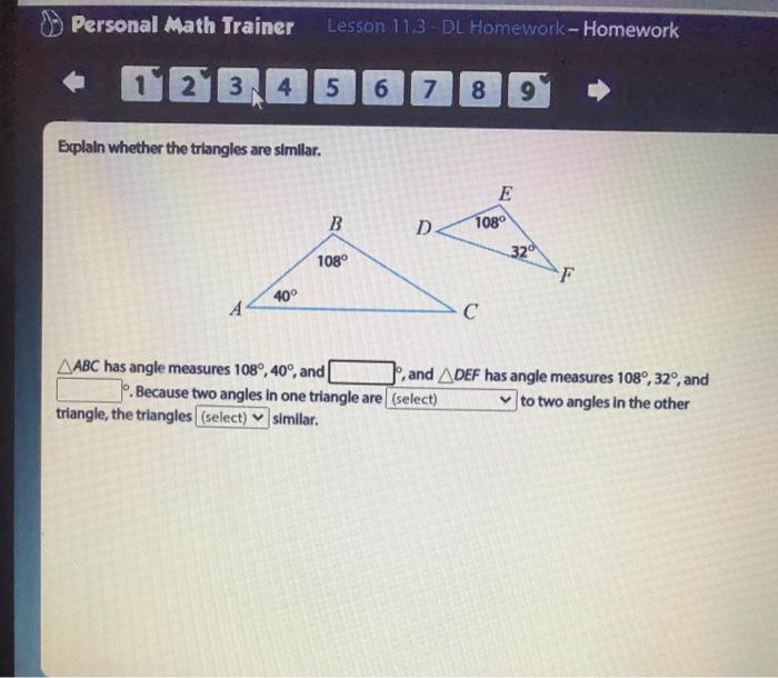 Solved Personal Math Trainer Lesson 11.3 -DL Homework - | Chegg.com