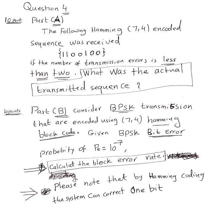 Solved 10 points Question 4 part (A) - The Following Hamming | Chegg.com