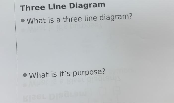 Solved Three Line Diagram What is a three line diagram? What | Chegg.com