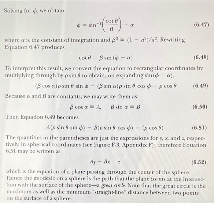 Solved EXAMPLE 6.4 A geodesic is a line that represents the | Chegg.com