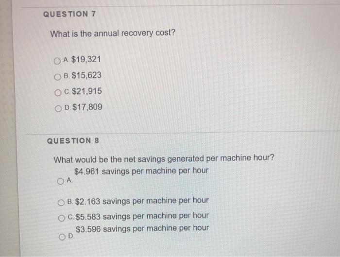 Solved QUESTION 6 Answer questions 6 to 8 with the following | Chegg.com